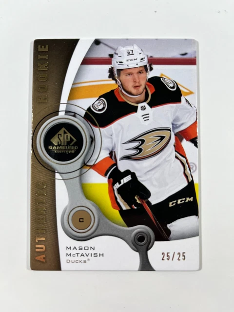 2021-22 UPPER DECK SP Game Used Mason McTavish Retro Authentic Rookie Gold 25/25 $249.99 ...