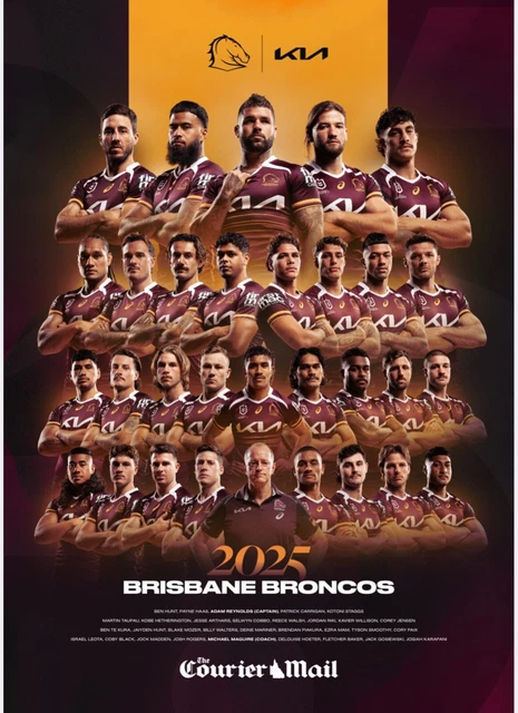 BRISBANE BRONCOS NRL 2025 Premiers Rugby Team Poster,Bargain,7 $9.99 ...