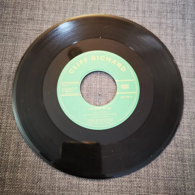 CLIFF RICHARD - The Best of Me | 1989 | 7", Vinyl, 45, Single | EMI ...