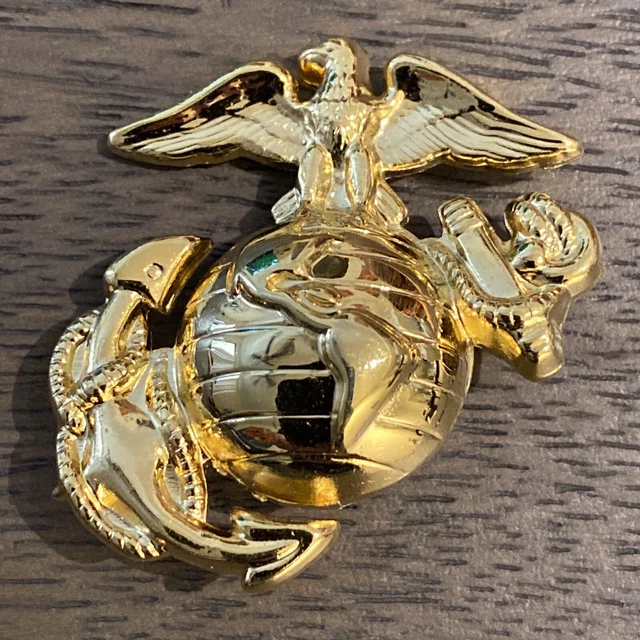 USMC US MARINE Corps Enlisted Gold Eagle Globe & Anchor Service Cap ...