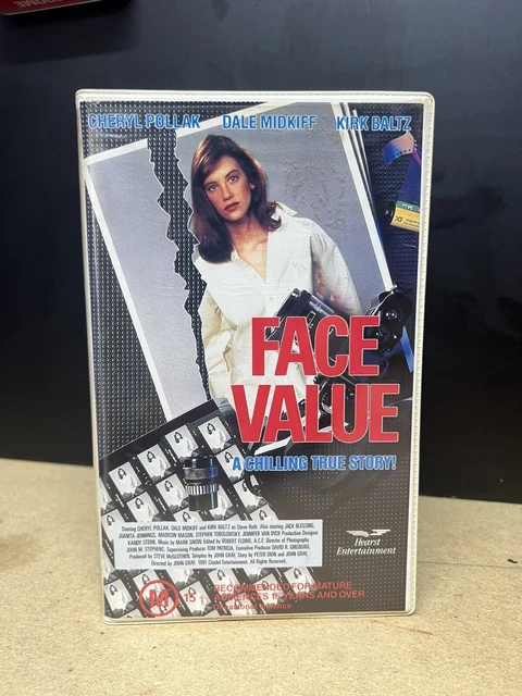 FACE VALUE VHS Cheryl Pollak Dale Midkiff Cassette Tape White Big Box ...