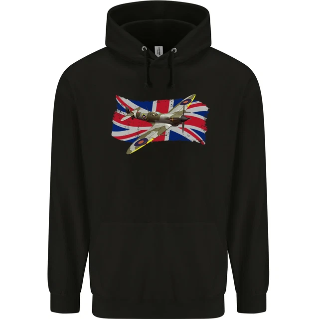 SUPERMARINE SPITFIRE AVEC The Union Jack Hommes 80% Coton Capuche EUR ...