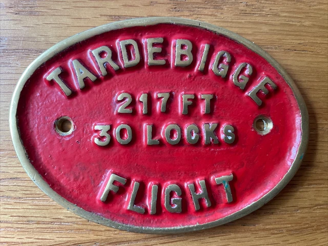 TARDEBIGGE LOCK FLIGHT Canal Boat Commemorative Bridge Plaque, Solid ...