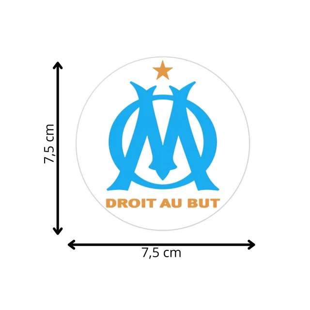 LOT DE 2 Sticker autocollant OM Olympique Marseille - Ligue 1 Foot ...