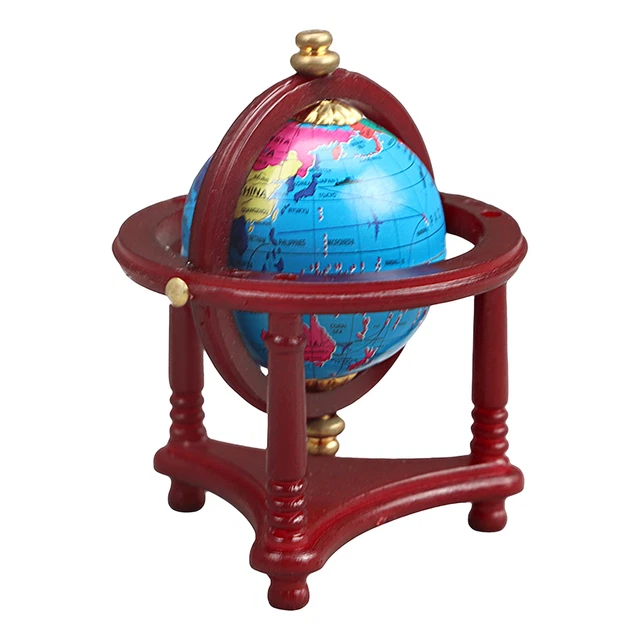 SMALL WORLD GLOBE Diy Photo Props 1 12 Dollhouse Micro Scene Mini Blue ...