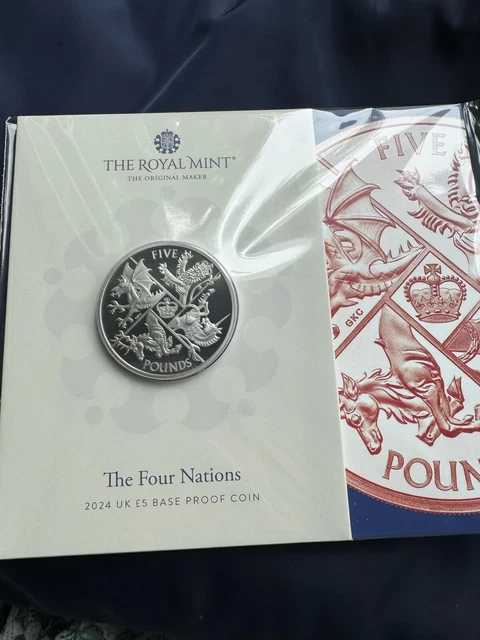 FOUR NATIONS COMPLETED Coin 2024 Base Proof £5 Royal Mint Experience £ ...