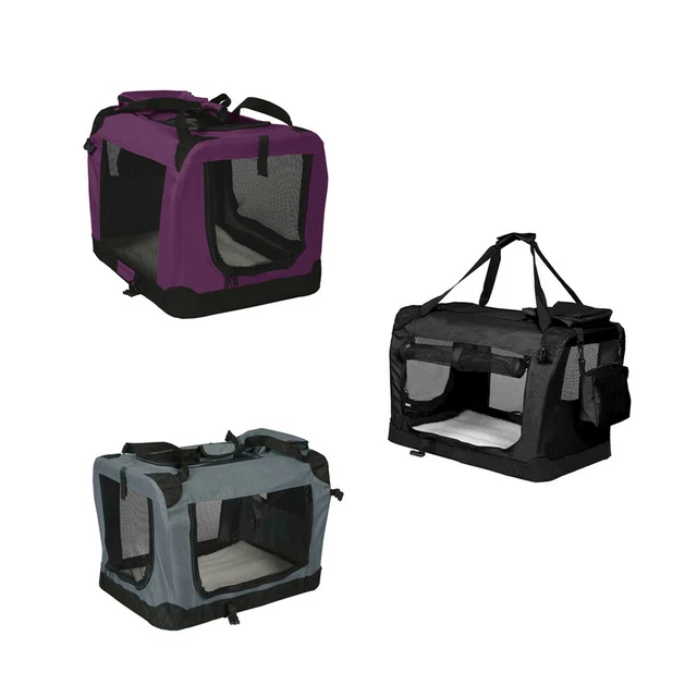 HUNDE TRANSPORTBOX AUTO Hundebox faltbar Reisebox für Katzen Hunde ...