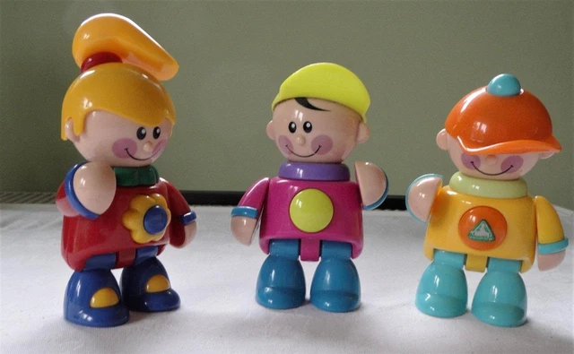 THREE DIFFERENT TOLO Click-Clack Chunky Figures For Small Hands In Vgc ...