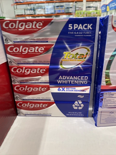 COLGATE TOTAL ADVANCED Whitening Toothpaste, 6.4 oz, 5-pack $25.99 ...
