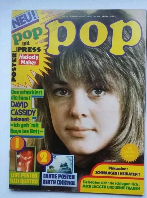 SUZI QUATRO POP Photo Vintage German Magazine £59.81 - PicClick UK
