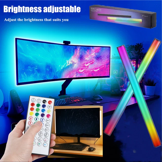30 LED PC Under Monitor Light Bar RGBIC Screenbar Light Desk Lamp ...