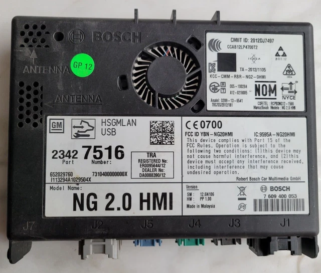 2014 2015 GM HMI Human Machine Interface NG 2.0 Control Module 23427516 ...