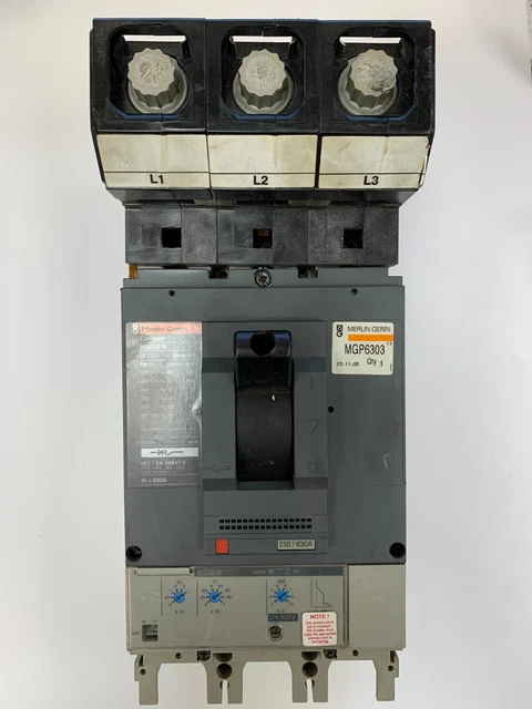 SCHNEIDER 630A MCCB Merlin Gerin Compact Ns630N 3 Pole 3 Phase 250A ...