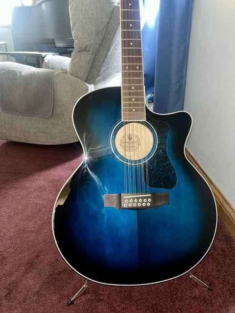 GUILD F-2512CE DELUXE 12-String Cutaway Jumbo Acoustic-Electric Guitar ...