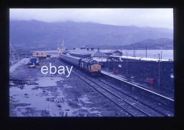 ORIGINAL 35MM SLIDE - Class 37/4 - 37417 waits at Kyle of Lochalsh - 6. ...
