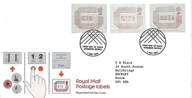 1/5/84 ROYAL MAIL Postage Labels Gb Fdc (Windsor Postmark) £0.75 ...