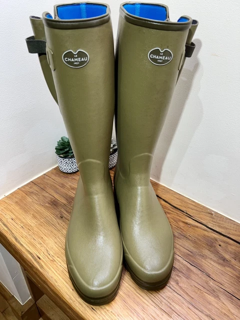 LE CHAMEAU MENS Vierzonord Neoprene Lined Wellington Boots Size 12 EU46 ...