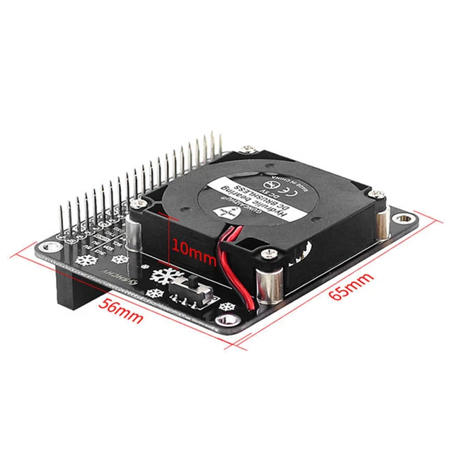 LOW NOISE GPIO Cooling Fan + LED Light Mini Turbo Fan for Raspberry Pi ...