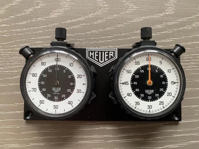 TWO HEUER 62MM Mechanical Stopwatch Dashboard Rally Timer £495.00 ...