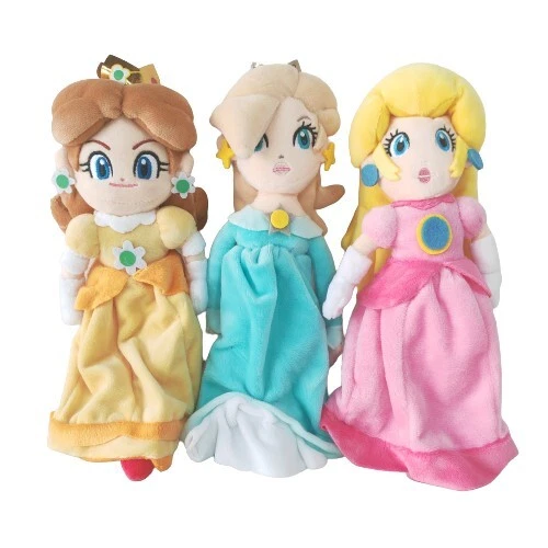 3x Princess Peach Rosalina Daisy Super Mario Bros Plush Toy Stuffed