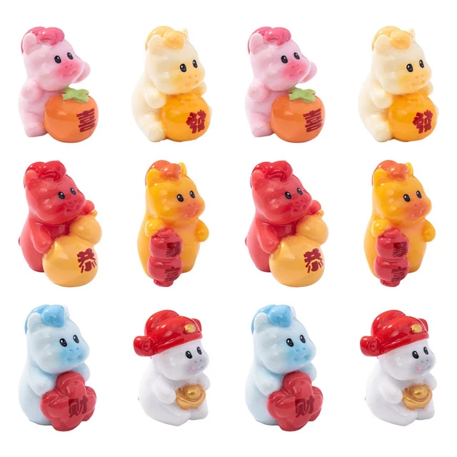12PCS 2026 YEAR of The Horse Figurines, Mini Horse Mascot Statues, Good ...