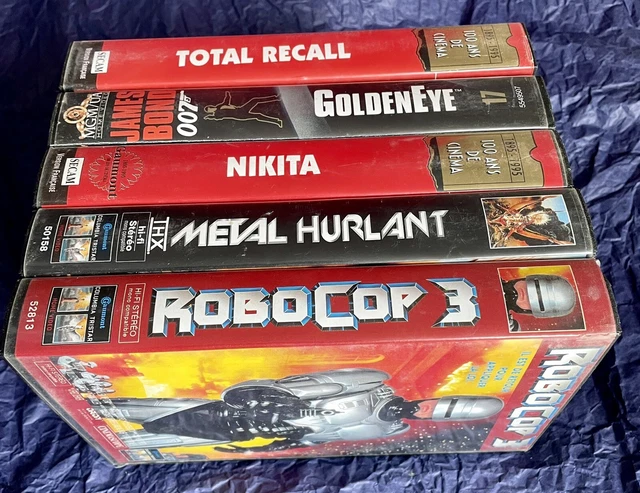 VHS JAMES BOND, NIKITA, TOTAL RECALL, METAL HURLANT Lot de 5 Cassettes ...