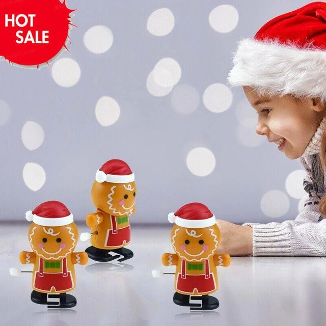 CHRISTMAS WIND UP Toy The Gingerbread Man Clockwork Jumping Toy ...