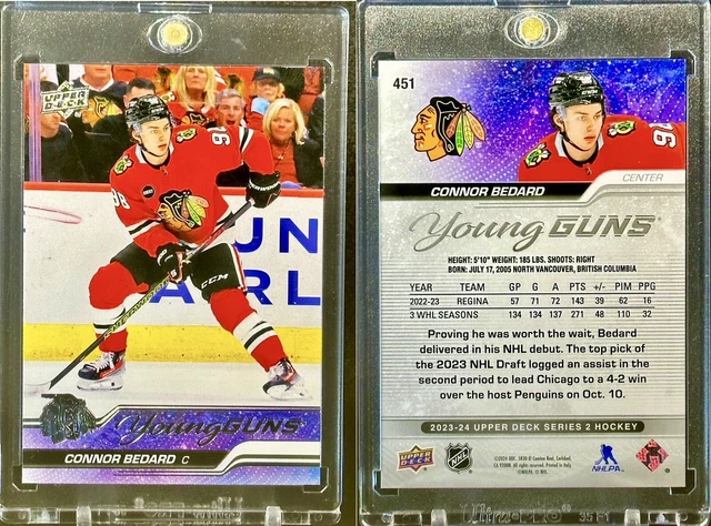 2023-24 UPPER DECK Series 2 Connor Bedard Young Guns #451 RC Chicago Blackhawks EUR 728,49 ...