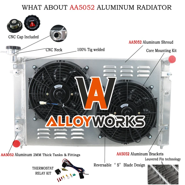FOR HOLDEN COMMODORE VT/VU/VX HSV 3.8L V6 3 ROWS Radiator+Shroud Fan ...