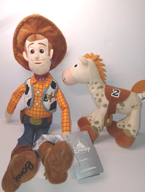 DISNEY PIXAR 18& Plush Round-Up Bot Sheriff Woody Bullseye TOY STORY ...