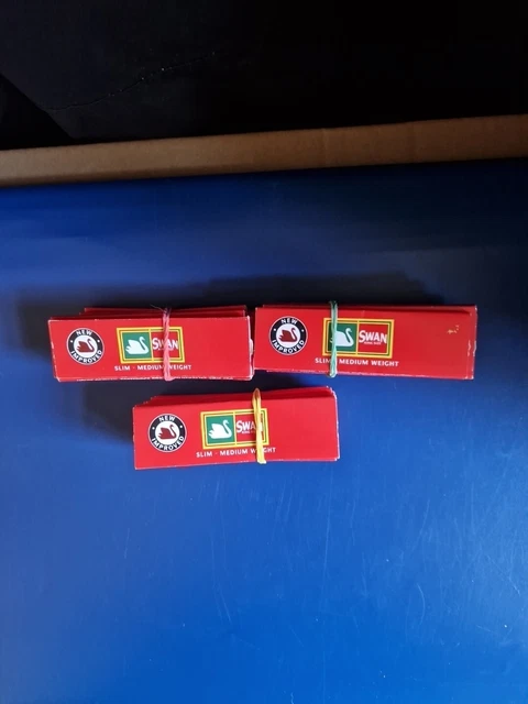 SWAN RED KING SIZE Slim Genuine Smoking Cigarette Rolling Paper 24 PKS ...