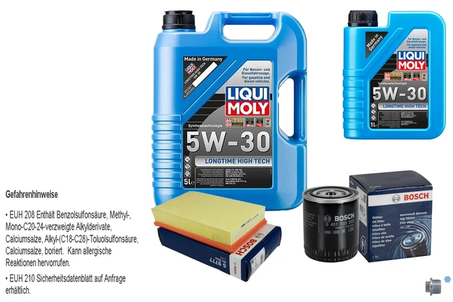 BOSCH INSPECTION SET 6L liquide Moly Longtime High Tech 5W-30 pour Audi ...