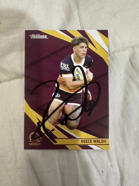 SIGNED REECE WALSH Brisbane Broncos 2024 NRL Traders Card $25.00 ...