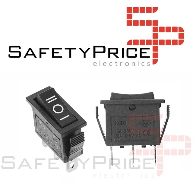 INTERRUPTEUR À BASCULE SPDT 3 broches 3 positions marche/arrêt KCD3 ...