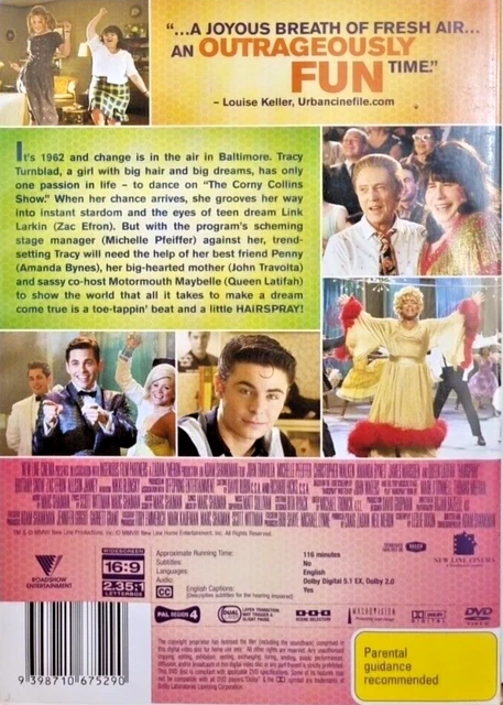 HAIRSPRAY (DVD, 2007) John Travolta, Zac Efron, Region 4 PAL - Like New ...