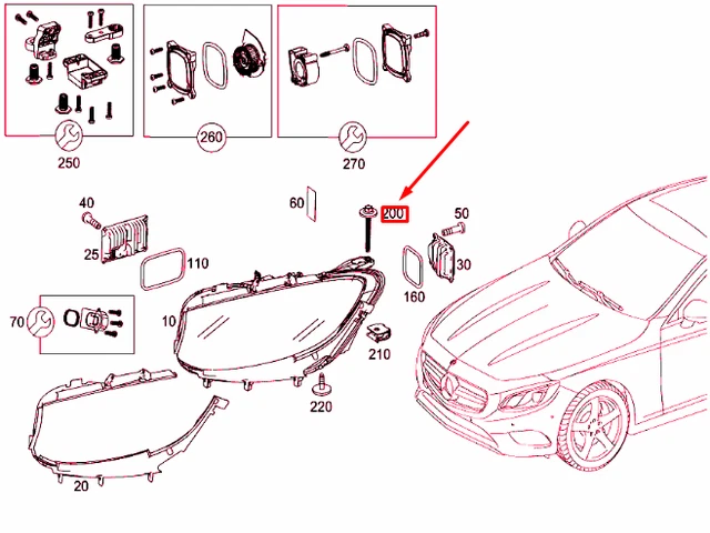 NEW MERCEDES-BENZ S C217 Original Hexagonal Headlights Bolt A0069900100 ...