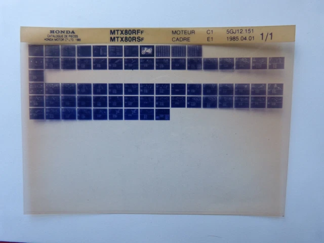 MICROFICHE HONDA MOTORCYCLE: Mtx 80 Rff / Rsf Of 1985 £4.29 - PicClick UK