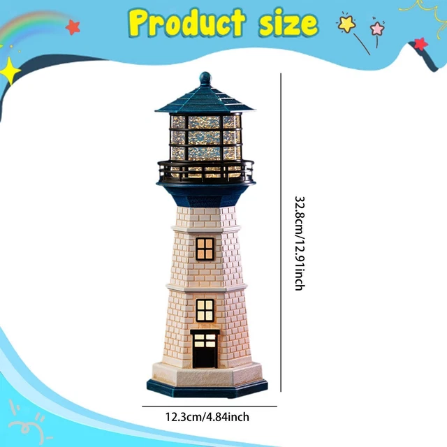 LIGHTHOUSE NIGHT LIGHT Snow Globe for Nursery Decor Kids Bedroom ...