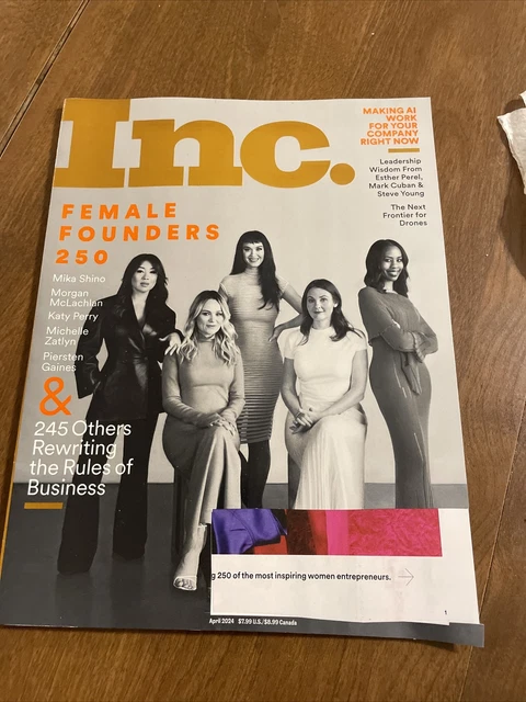 INC MAGAZINE APRIL 2024 Issue Female Founders 250 Label Cut Out £4.01 ...