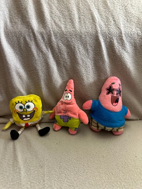 SPONGEBOB SQUAREPANTS AND Patrick small soft toy plush bundle of 3 £16. ...