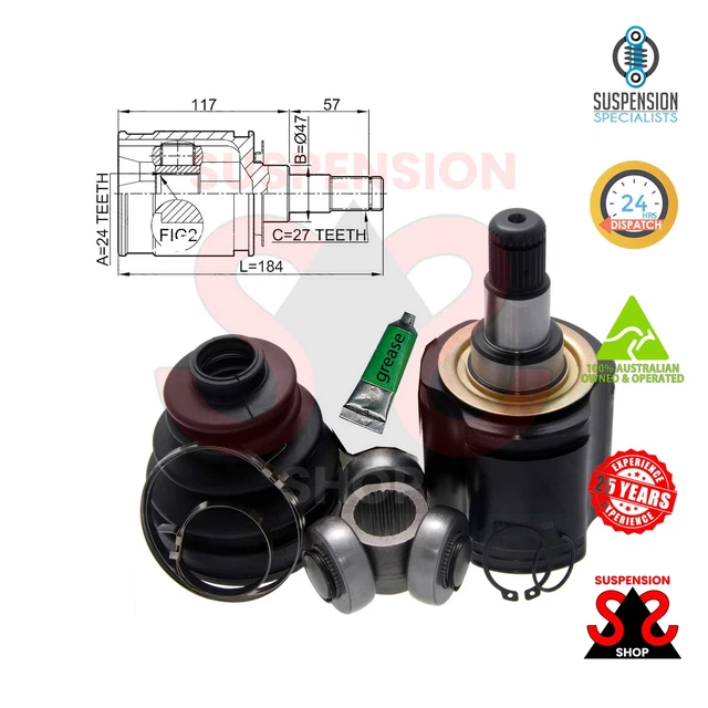 FRONT AXLE CV Joint Kit, Drive Shaft Suit TOYOTA LandCruiser Prado 3.0 TD $136.07 - PicClick AU
