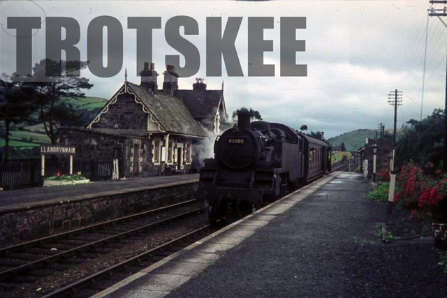 35MM SLIDE BR British Railways Steam Loco Class 3MT 82005 Llanbrynmair ...