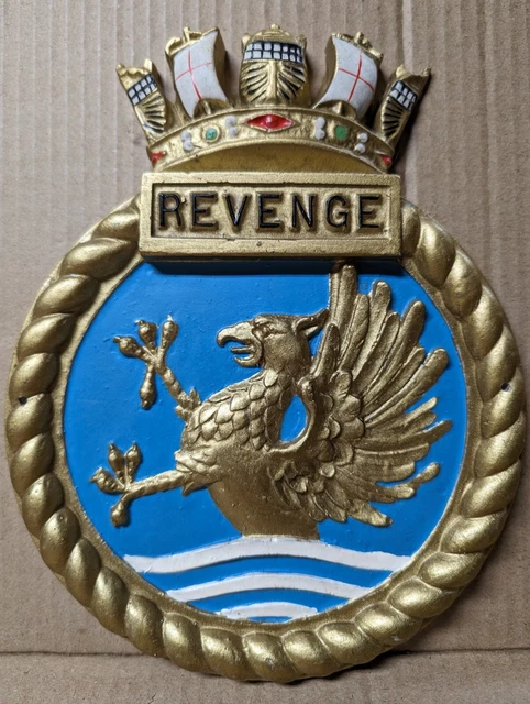 HMS REVENGE ROYAL Navy Ship's Crest Shield Plaque £17.95 - PicClick UK