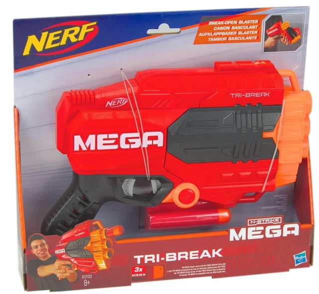 NERF N-STRIKE MEGA Blaster mit Darts Tri-Break aufklappbarer Blaster Hasbro EUR 21,99 - PicClick DE
