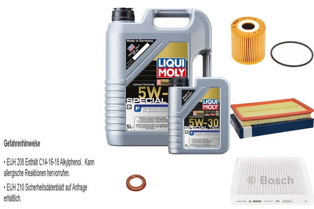BOSCH INSPECTION SET 6L Liqui Spécial Moly Tec F 5W-30 pour Nissan X-Trail 2.2 EUR 116,03 ...