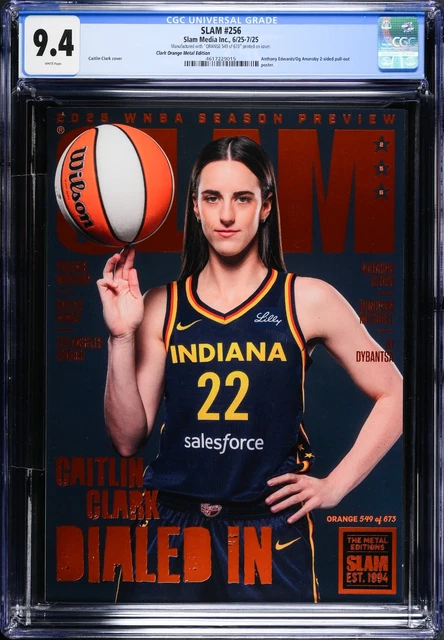 CAITLIN CLARK &DIALED In" Orange Metal SLAM Magazine #256 CGC 9.4 ...