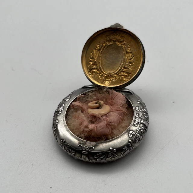 POUDRIER ANCIEN EN Argent Massif Vermeil Or Style Louis XVI 19ème ...