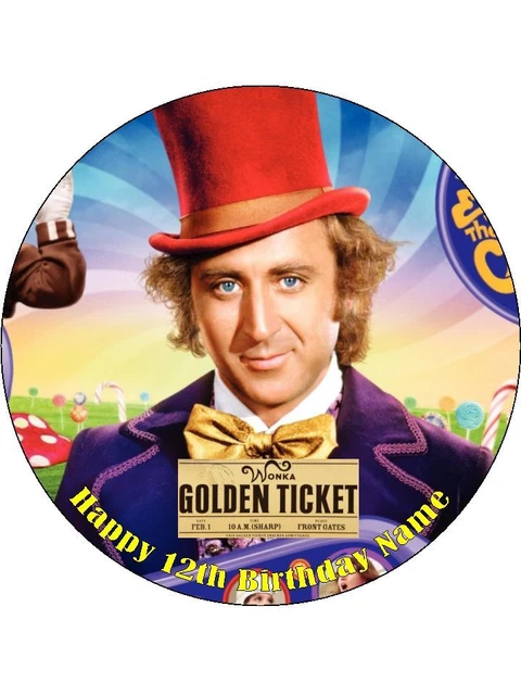 WILLY WONKA CAKE Toppers Edible Wafer 19cm Birthday Cake or Cupcake ...