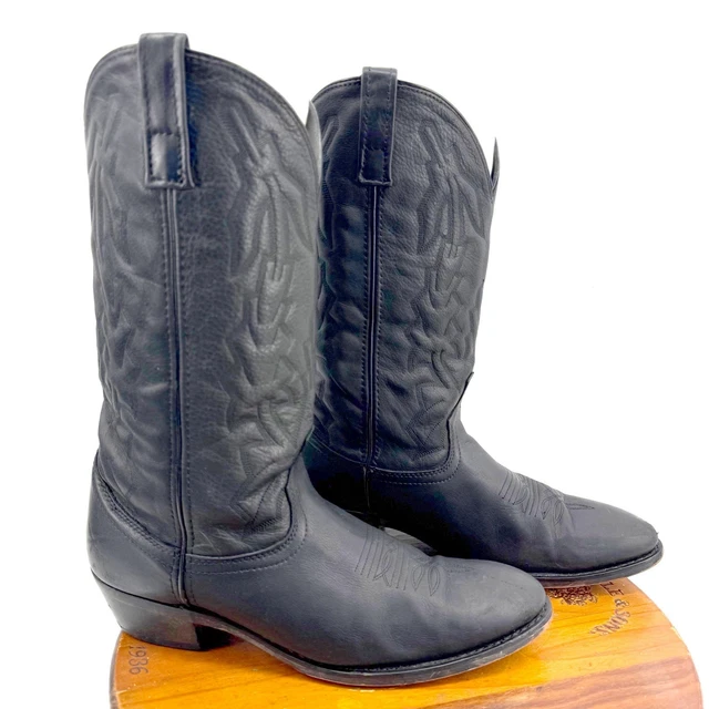 LAREDO JACKSONVILLE MENS Sz 10.5D Black Cowboy Boots Leather Western ...