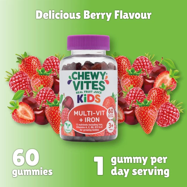 CHEWY VITES KIDS Multi-Vitamin + Iron, 60 Vitamins 1 count (Pack of 60 ...